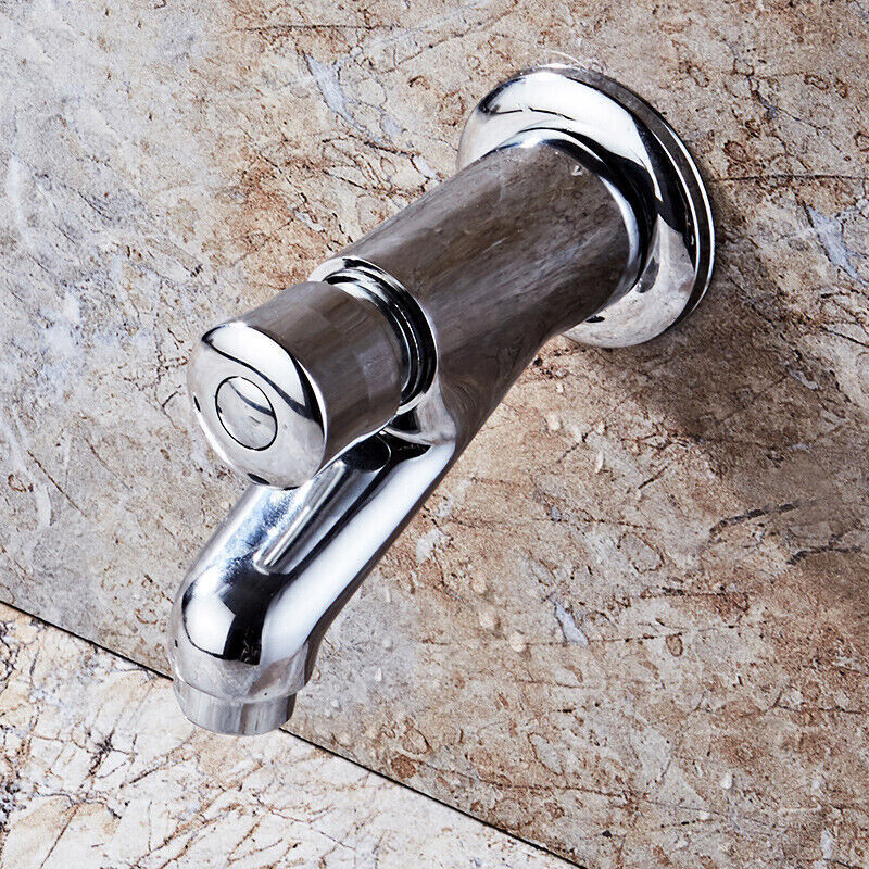 Push Faucet Self-Closing Non-Concussive Bathroom Basin Taps Chrome ...