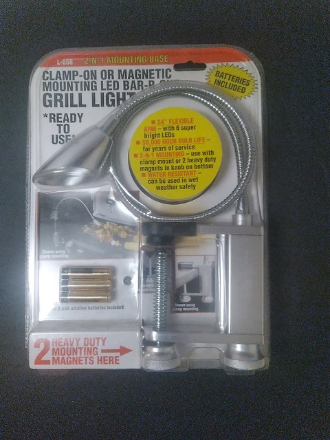 Designers Edge Clamp-on or Magnetic Mount LED Bar-b-que BBQ Grill Light ...