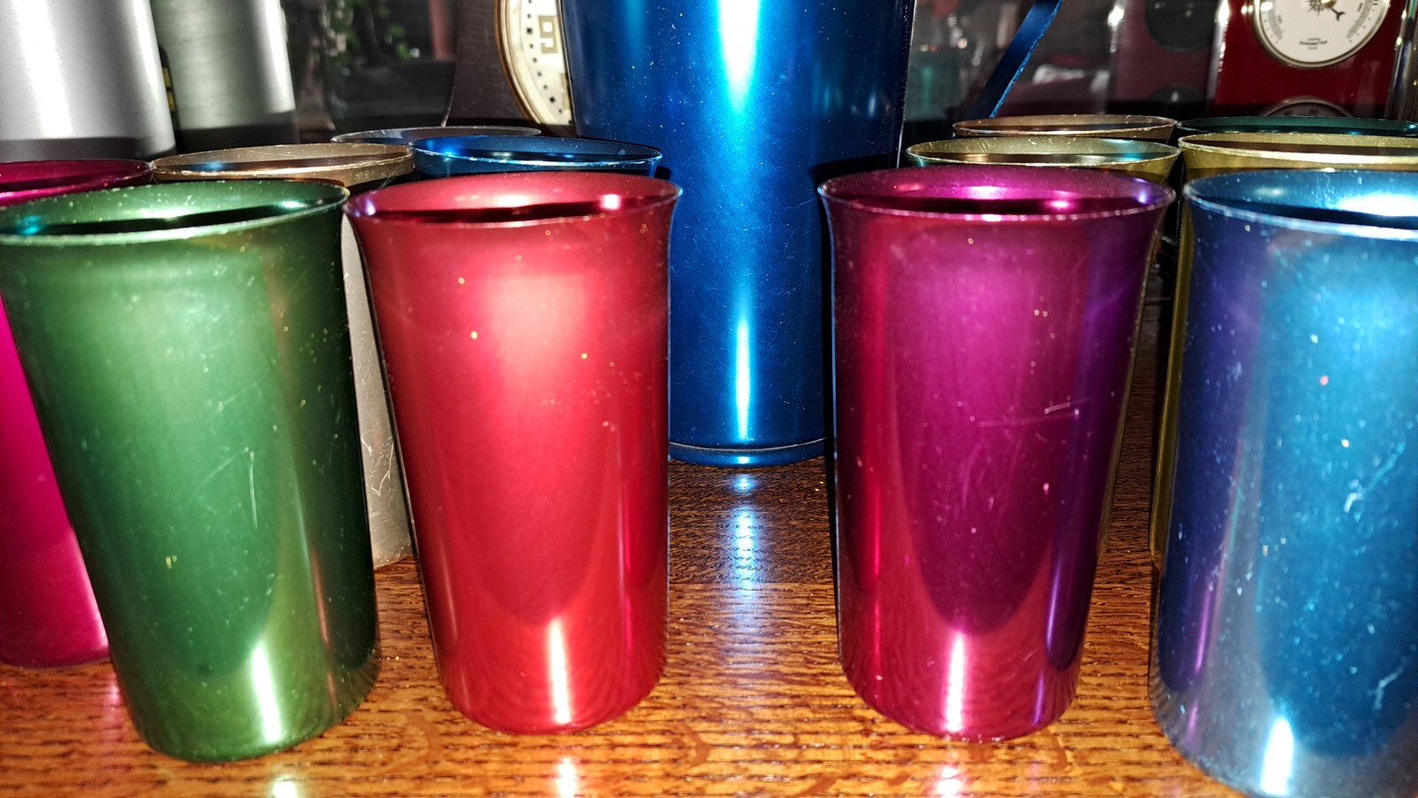 Lot of Vintage Sunburst 13 Aluminum Drinking Cups and 1 Pitcher 1950's ...