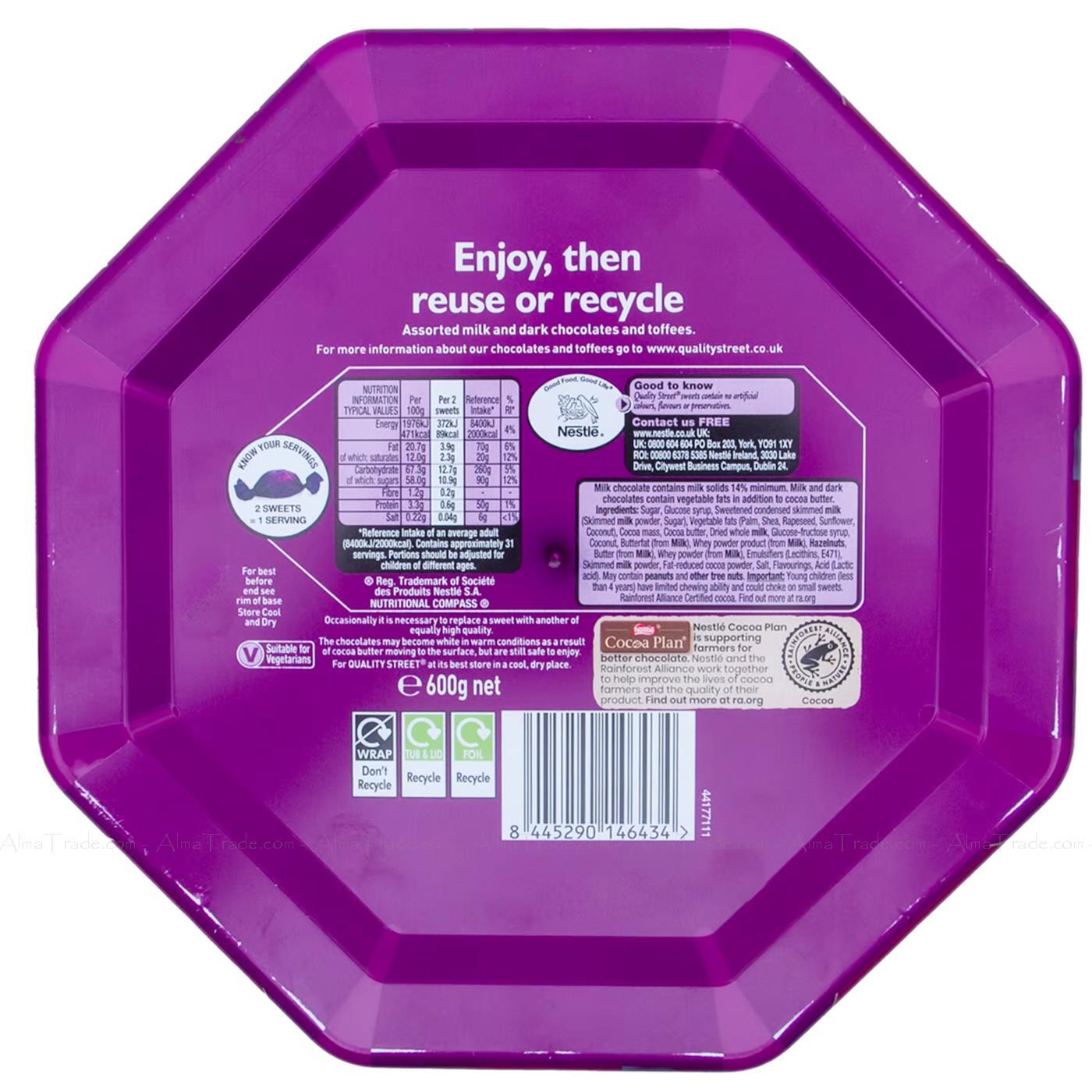 Nestle Quality Street Individually Wrapped Milk Chocolate Toffees Gift ...