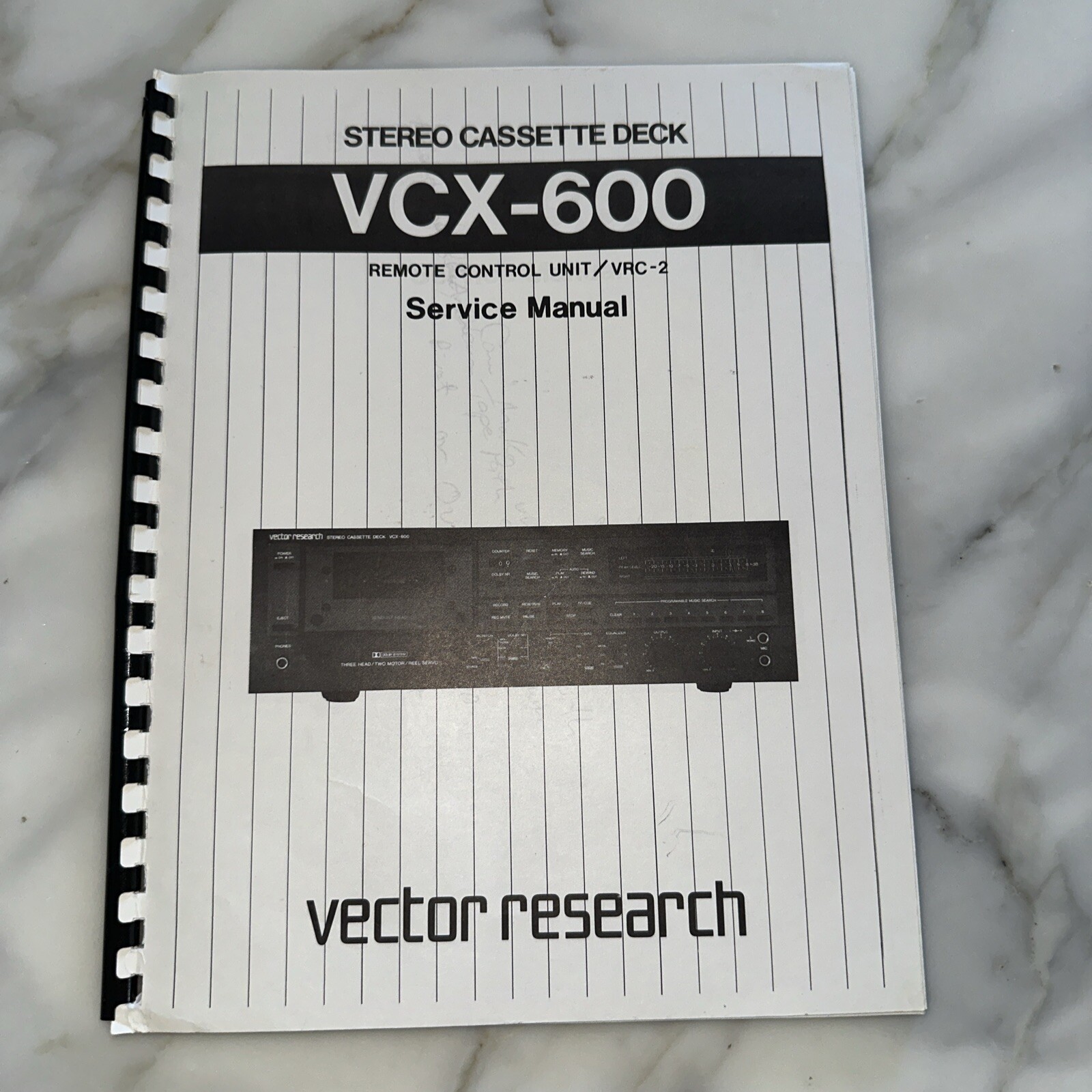 Vector Research VCX-300 Operation Manual Remote Control Unit / VRC-2 ...