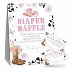 baby girl Diaper Raffle Game Kit For Baby Shower, cowgirl & Blush ...