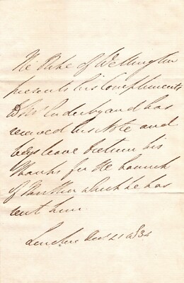 Duke of Wellington - Autograph Letter Signed - On His Short Prime ...