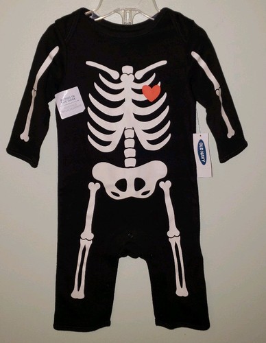 Old Navy Boys 0-3 3-6 6-12 12-18 MONTHS Skeleton Romper GLOW IN DARK ...
