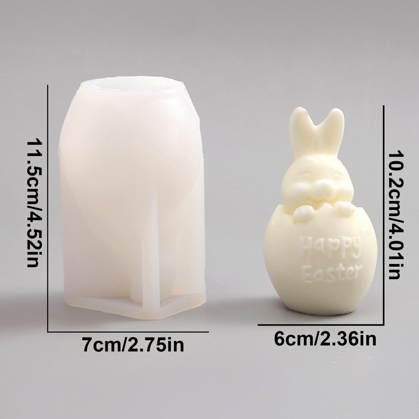 Easter Egg Silicone Mold Bunny Candle Gypsum DIY Animal Home Decoration ...