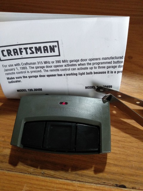 Craftsman 3 Black Button Garage Door Opener 139.30498 Remote W/ Clip ...