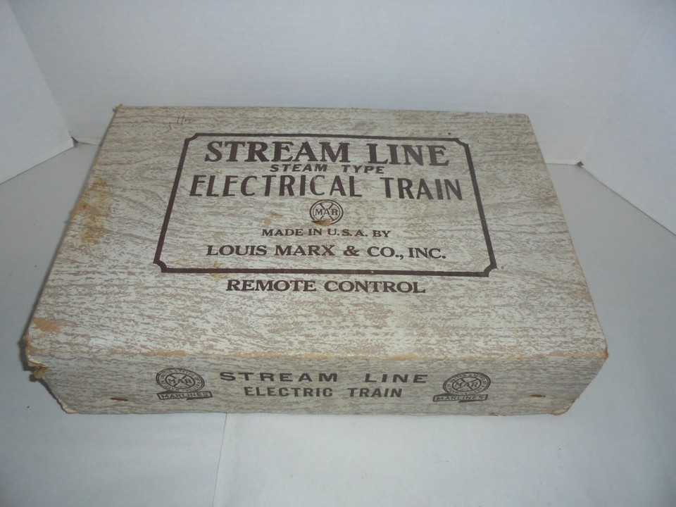 MARX POST WAR VINTAGE TIN FREIGHT SET O GAUGE WITH SET BOX RARE TANK ...