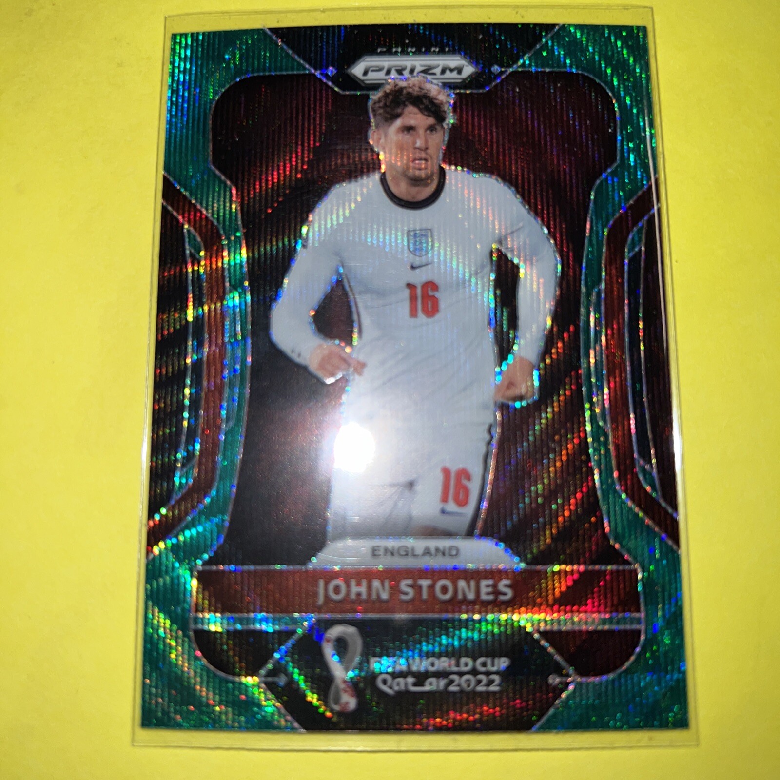2022 Panini Prizm FIFA World Cup GREEN WAVE John Stones England | eBay