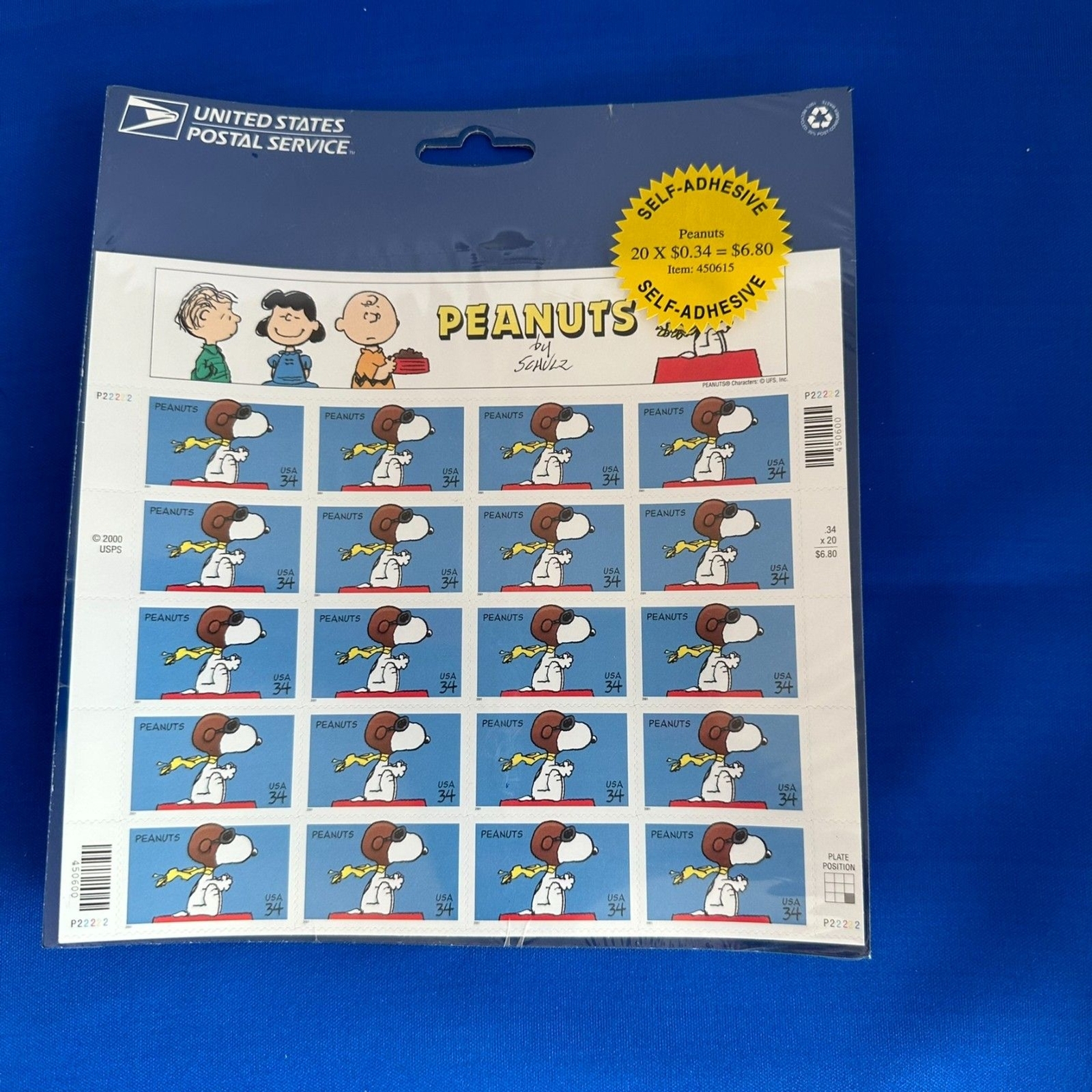 NEW SEALED: Vintage Snoopy Peanuts Postage Stamps. 2000 .34cents USPS ...