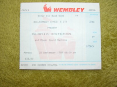 GLORIA ESTEFAN & MIAMI SOUND MACHINE 25TH SEPTEMBER 1989 ORIGINAL ...