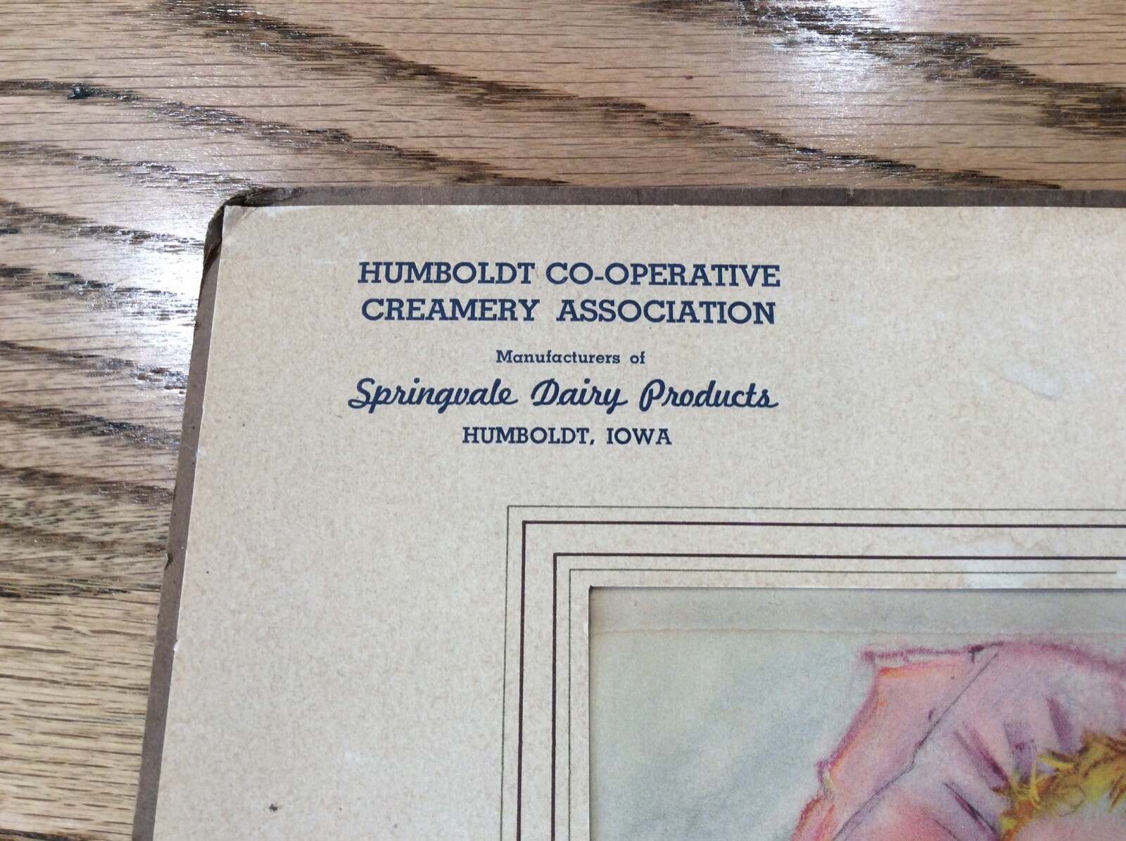 1944 Calendar Humboldt Coop Creamery Dairy Springdale Products Humboldt ...