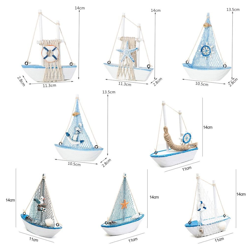 Style Ornament Sailing Boat Model Nautical Boat Sailboat Vessel Craft ...