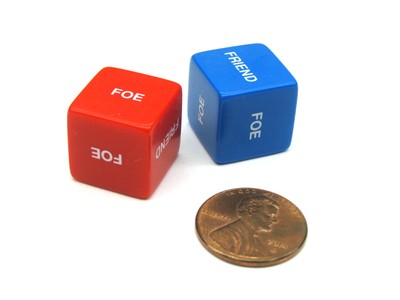 Pack of 2 'Friend or Foe' 16mm D6 Chessex Dice - Random Colors | eBay