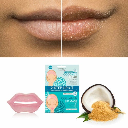 DERMA V10 2 Step Lip Kit Coconut Smoother Looking Pout and Scrub ...