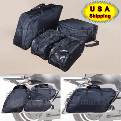 Motor Black Saddlebag Packing Cube Liner Set For Harley Bagger Touring ...