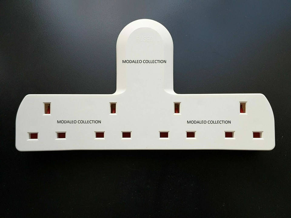 4 way Mains Power Extension Electric Plug Socket multi Wireless adapter ...