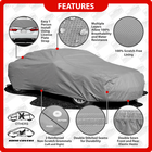 2 Layer Car Cover - Soft Breathable Dust Proof Sun UV Water Indoor ...