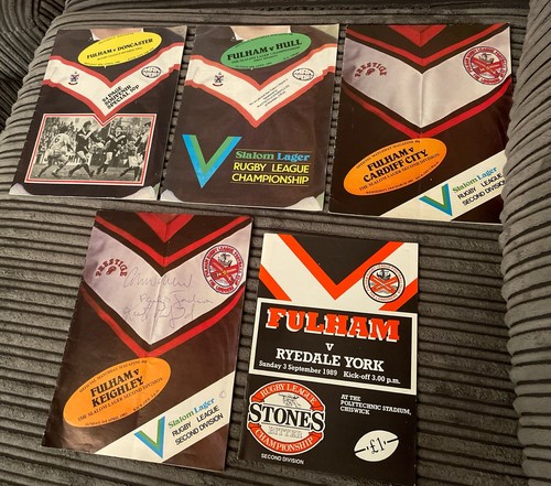 5 x 1981 + FULHAM RUGBY LEAGUE COLLECTION BUNDLE BULK LOT V CARDIFF ...