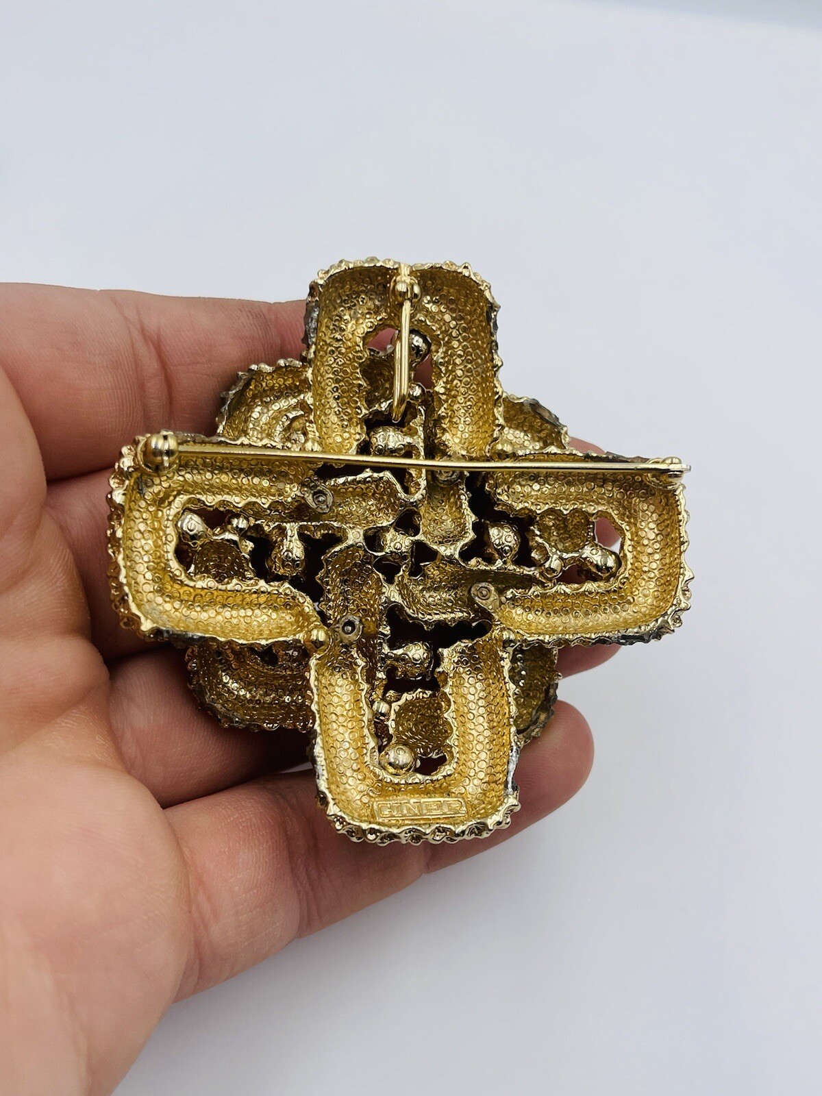 Ciner Vintage Yellow Gold Plated Rhinestone Large Brooch Pin | eBay