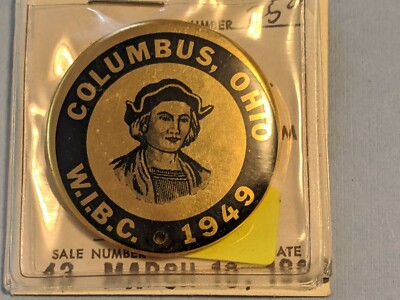 1949 COLUMBUS OHIO OH W.I.B.C. WIBC Metal MEDAL Pinback Pin Button Rare ...