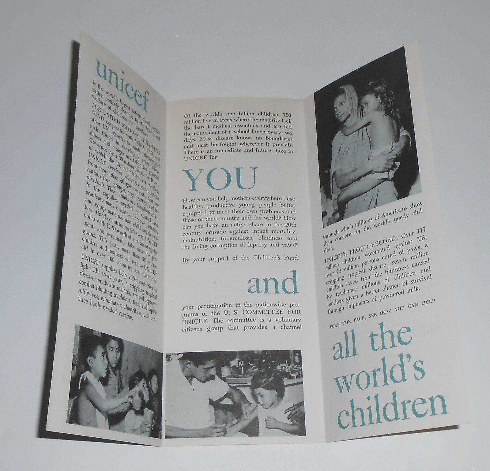 Vintage UNICEF Pamphlet Brochure Worlds | Grelly USA