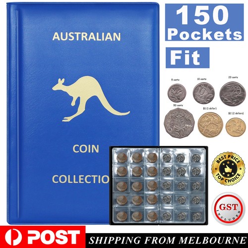 150 Coins Coin Album Australian Coin Collection Folder Book Suit 50 ...