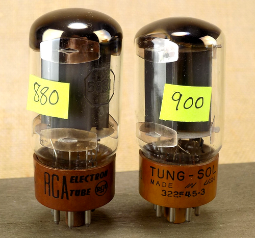Two Very Strong Brown Base USA 5881 Tubes RCA Tung-Sol Tested Good | eBay