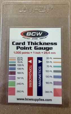 BCW Thickness Point Gauge Trading Card Measurement Tool | eBay