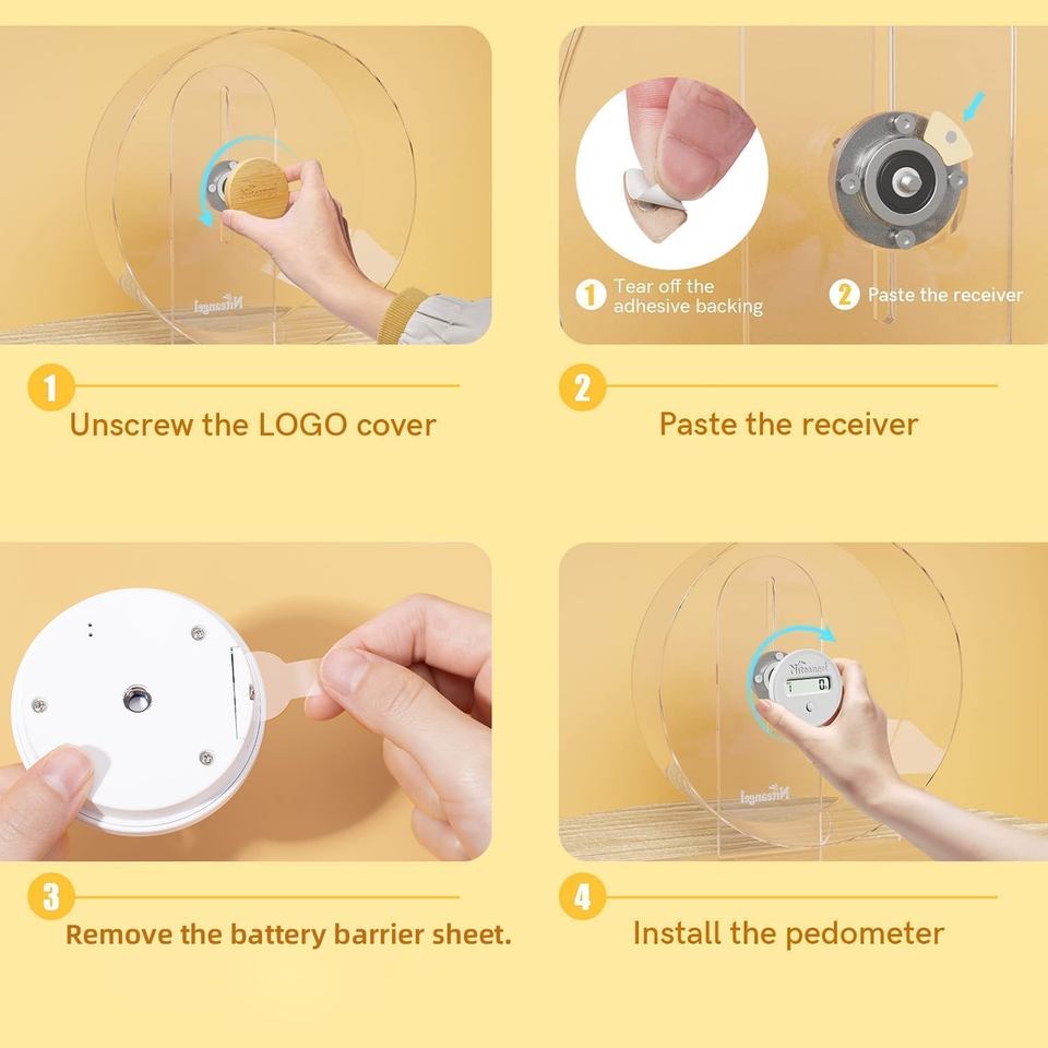 Accurately Hamster Wheel Pedometer - Small Animal Step Counter for ...