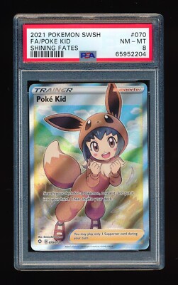 PSA 8 POKE KID FULL ART 2021 POKEMON SWORDS & SHIELDS SWSH Shining ...