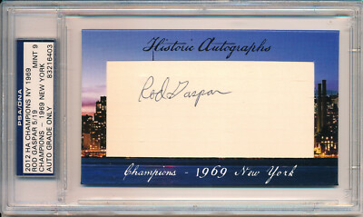Rod Gaspar 2012 Historic Autographs Champions New York MLB 1969 PSA 9 ...