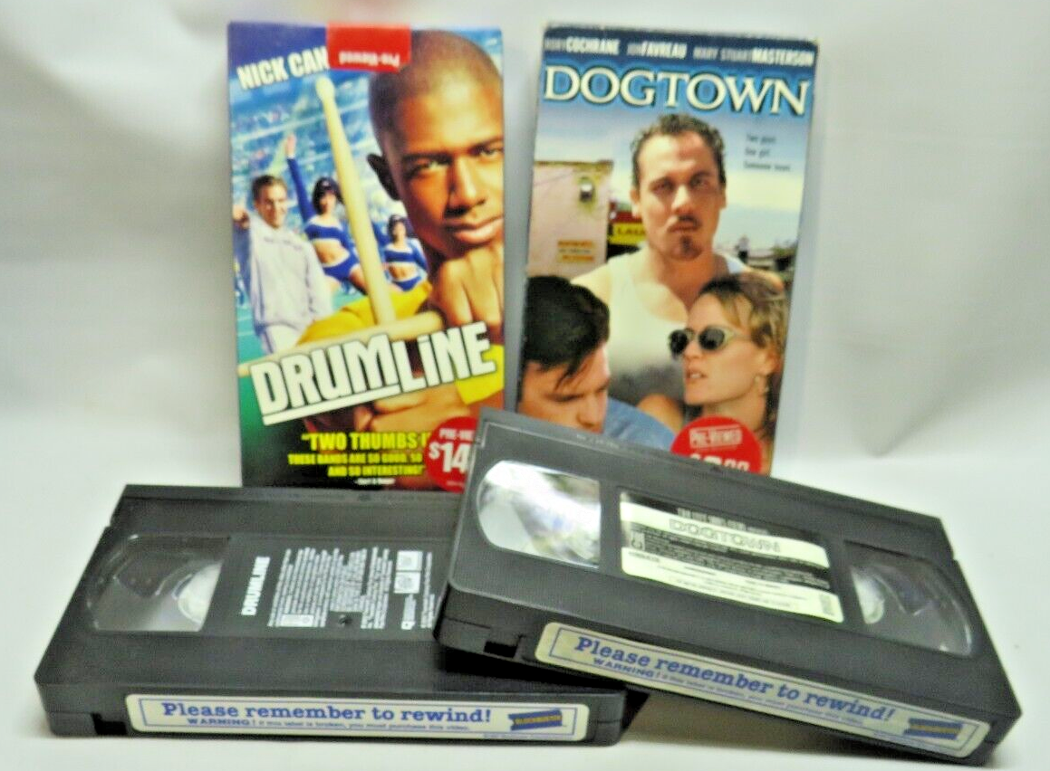 Blockbuster video VHS Rental Tapes lot of 2 - Drumline, Dogtown | eBay
