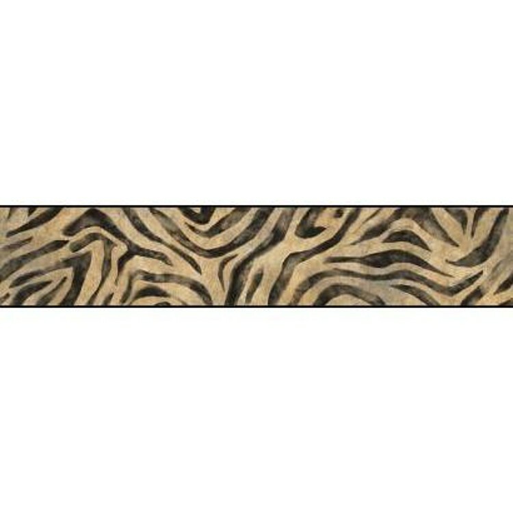 Black and Brown Zebra Print on Sure Strip Wallpaper Border GK8970BD | eBay