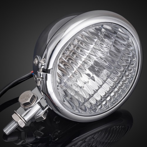 Chrome Motorcycle Headlight Lamp Universal For Harley Chopper Bobber ...