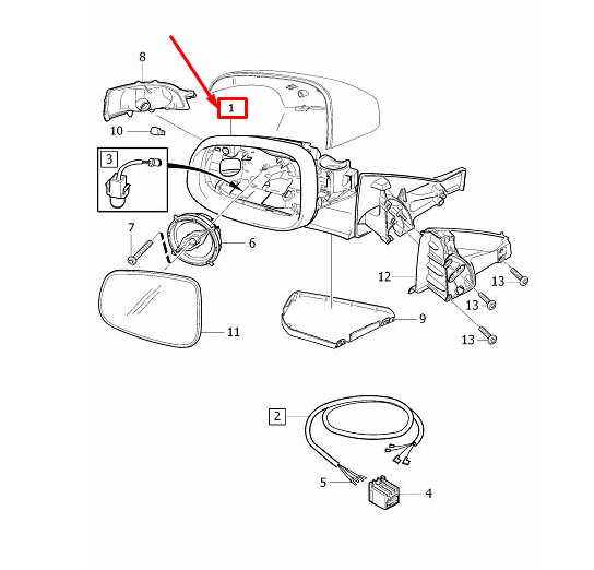 31299630 Rearview Mirror Outer Left Connector 10 Pin Volvo V40 1 for ...