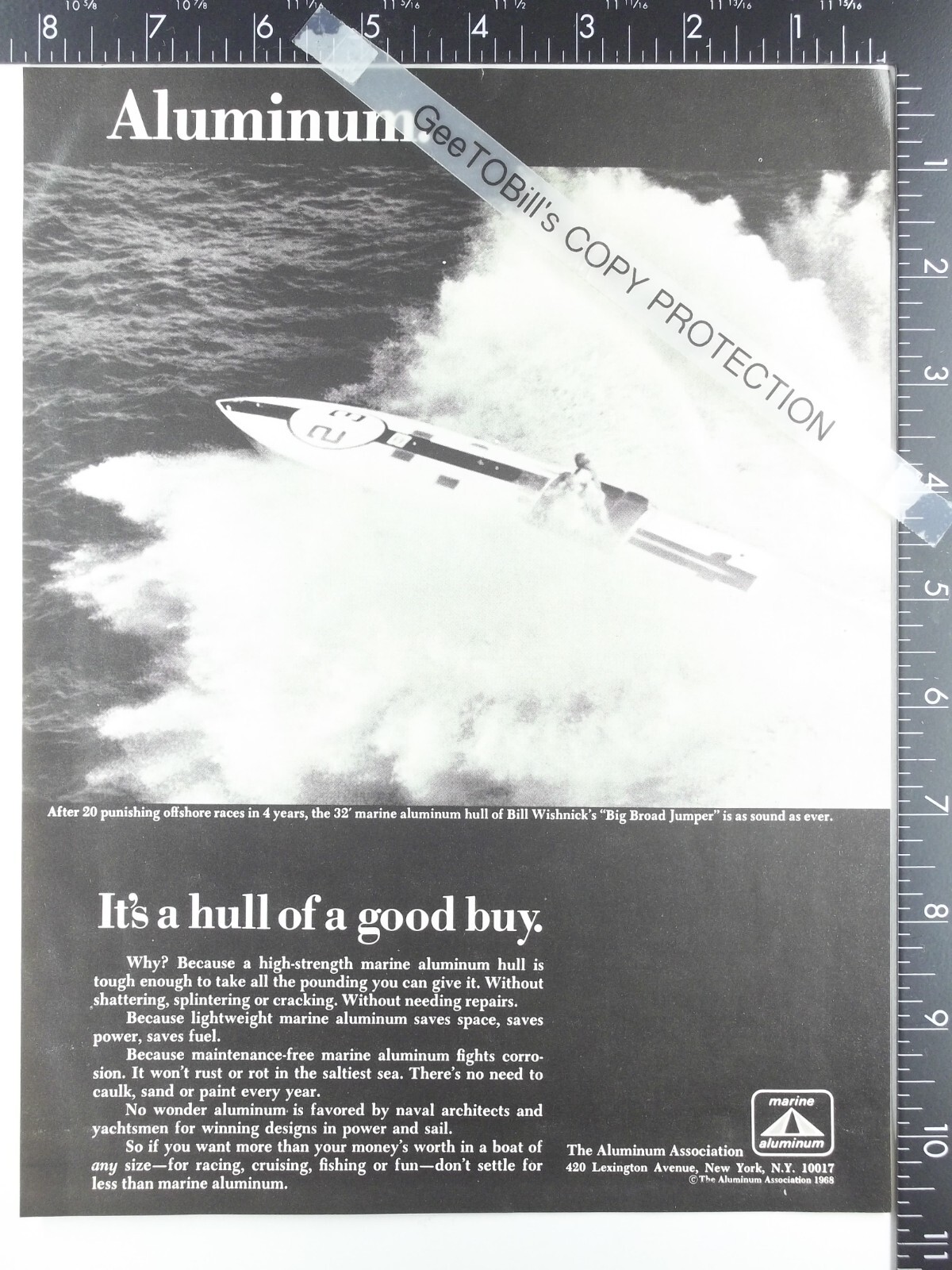 1968 AD, Marine Aluminum, Bill Wishnick 32' Big Broad Jumper 23 power ...