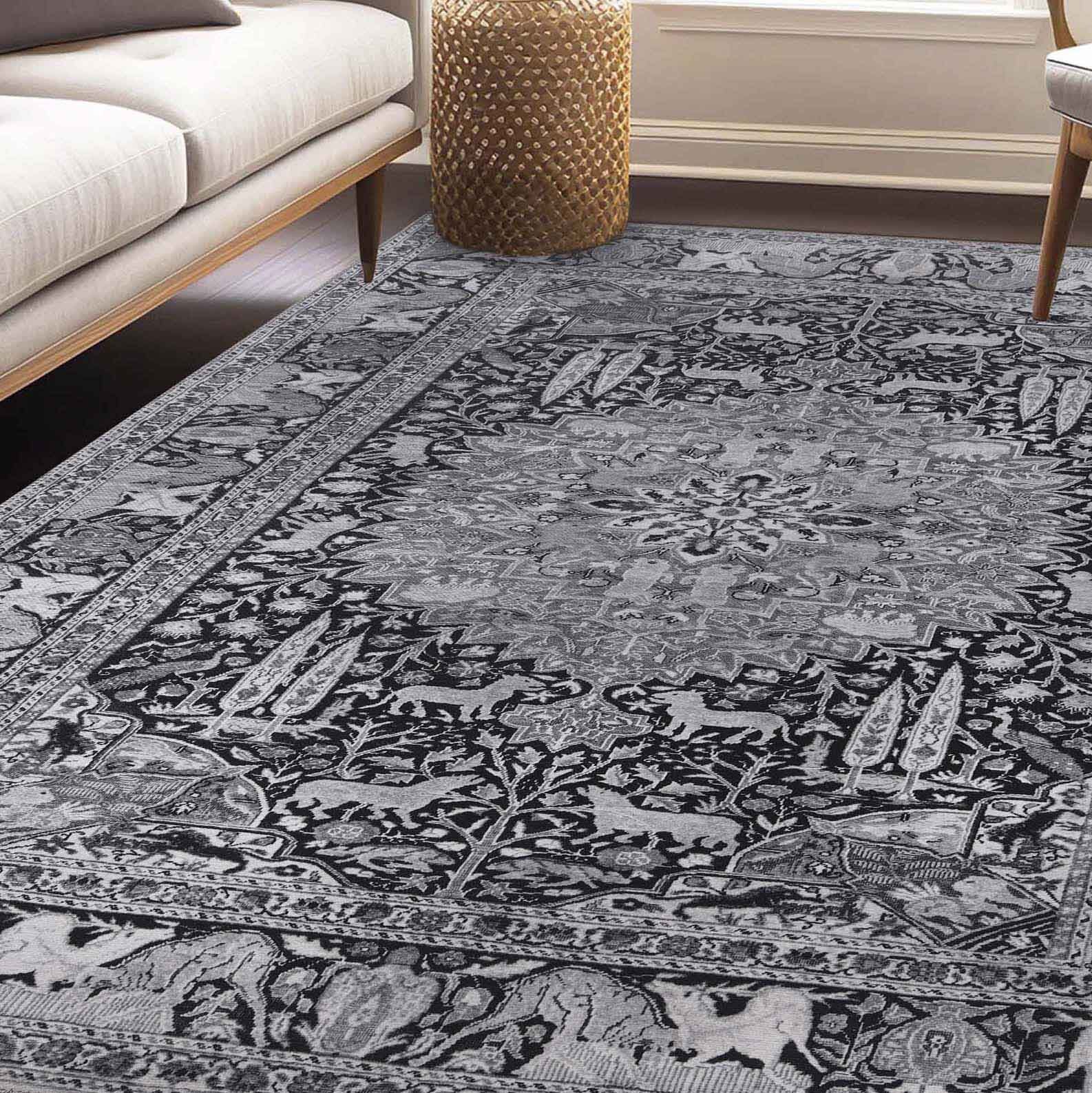 Copley Oriental Medallion Modern Colorfast Living Room Indoor Area Rug ...