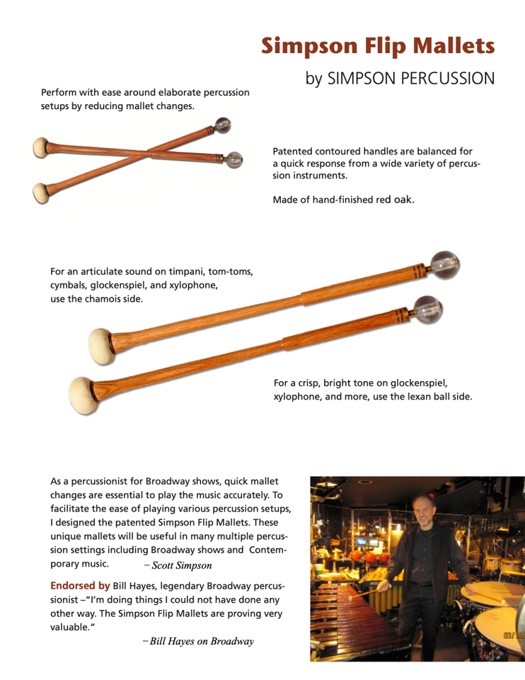 PERCUSSION FLIP MALLETS - DUAL TONE STICKS - TIMPANI XYLO CYMBALS ...