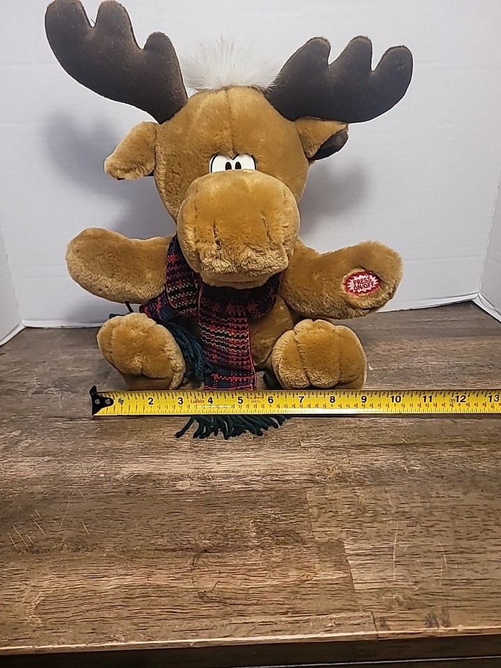 Singing Animated Christmas Moose Reindeer Plush Animal “Grandma Got Run ...