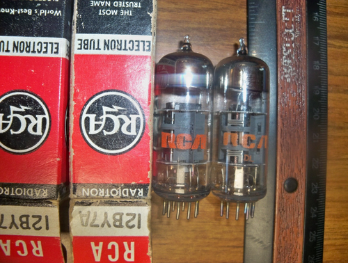 2 Strong Matched RCA Short Gray Plate Solid O Getter 12BY7A 12BV7 12DQ7 ...