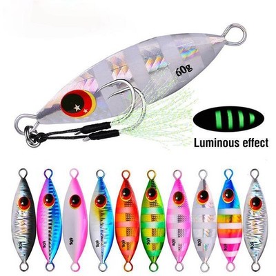 5pcs Slow Fall Pitch Fishing Lures Lead Metal Sinking Flat Jigging ...
