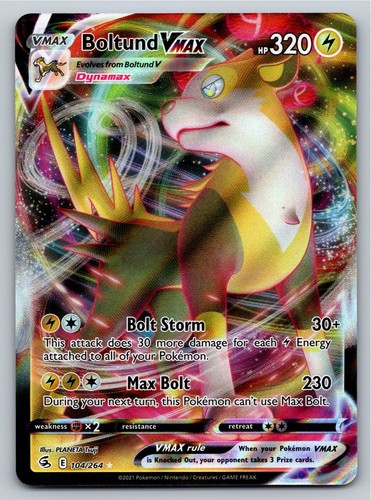 Boltund VMAX 104/264 Ultra Rare Fusion Strike Pokemon Card - NM Near ...