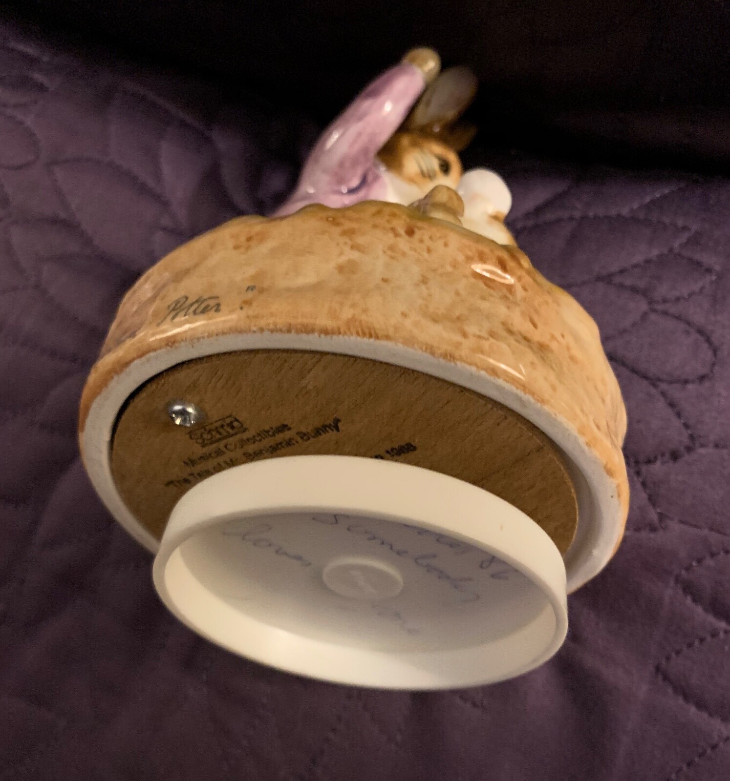 SCHMID PETER RABBIT MUSIC BOX BENJAMIN BUNNY C.1986 BEATRIX POTTER ...