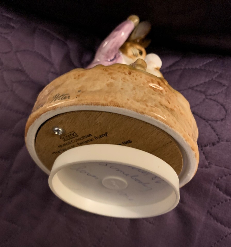 SCHMID PETER RABBIT MUSIC BOX BENJAMIN BUNNY C.1986 BEATRIX POTTER ...