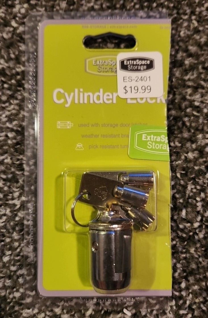 Extra Space Storage Cylinder Lock With 2 Tubular Keys Pick Resistant ...