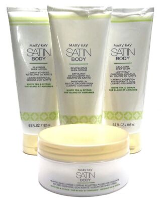 MARY KAY SATIN BODY WHITE TEA AND CITRUS~YOU CHOOSE~SCRUB, WASH, LOTION ...