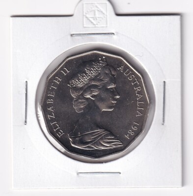 AUSTRALIAN: 1984 50 CENT COAT OF ARMS UNC COIN IN 2X2 HOLDER #5762 | eBay
