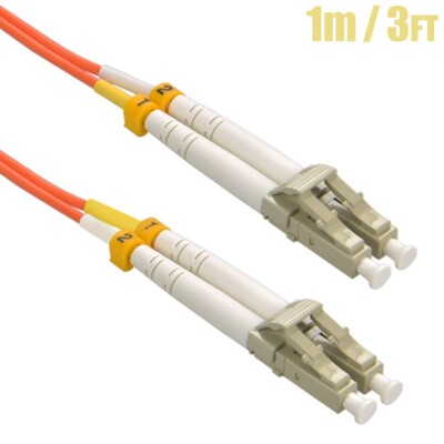 1M 3FT LC to LC 62.5/125 Duplex Multi Mode Fiber Optic Optical Patch ...