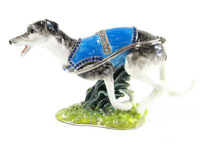 Greyhound Jewelled Dog Trinket Box or Figurine Approx 6cm H x 11cm L | eBay