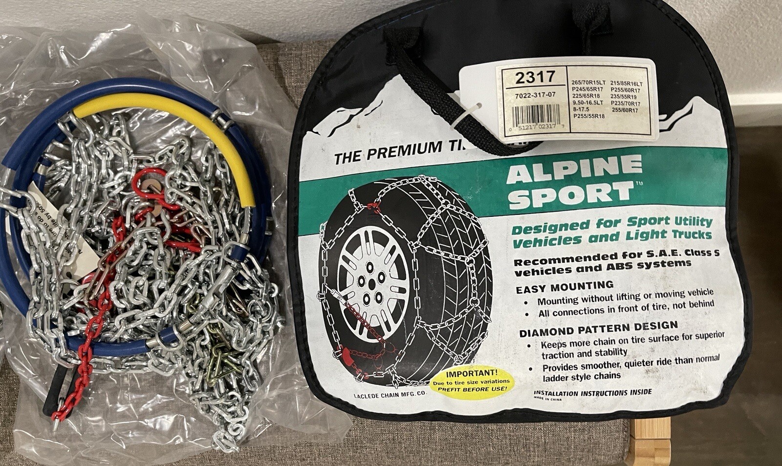Alpine Sport Light Truck/SUV Tire Snow Chains, Stock #2317, New | eBay